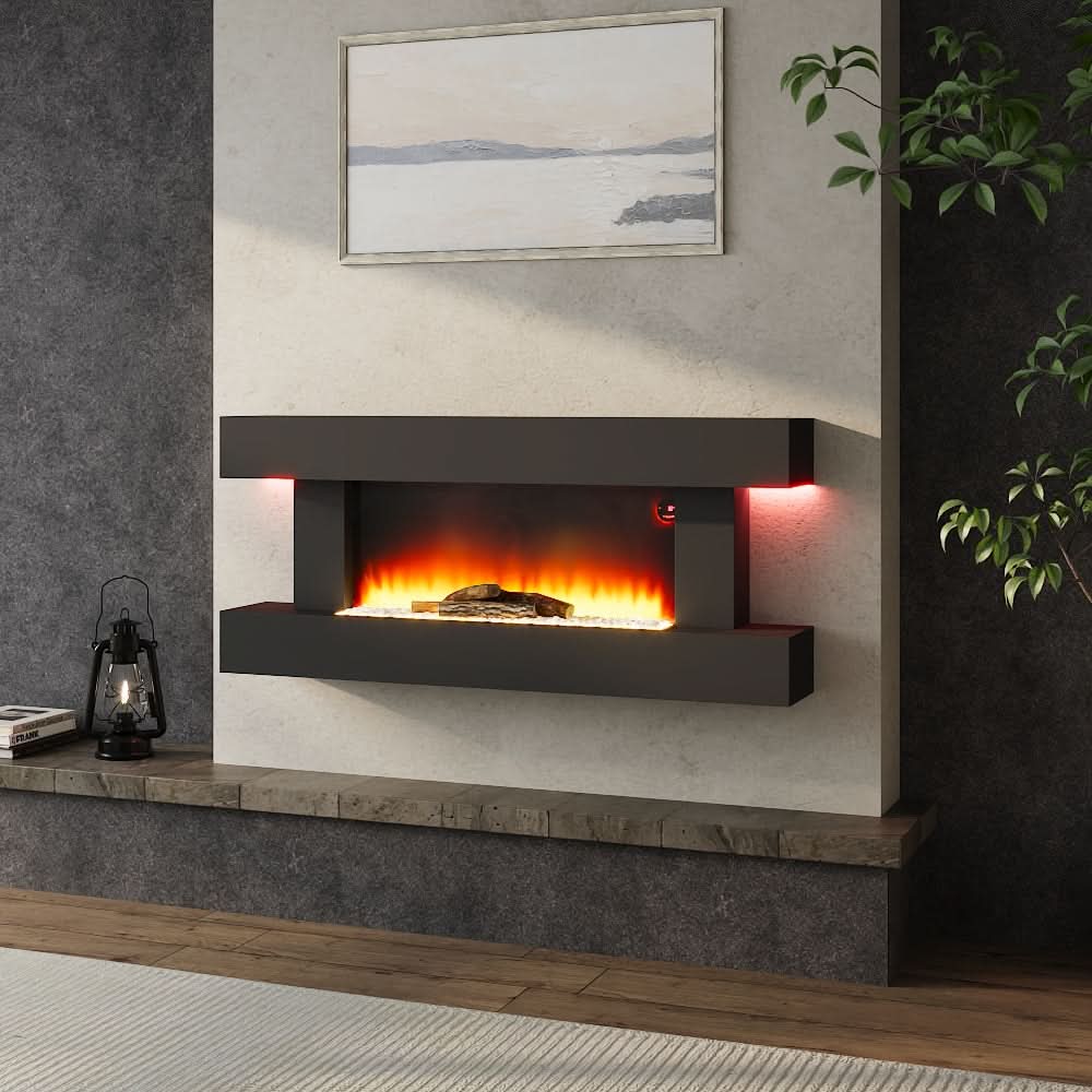 52 Inch 7 Flames Color LED Surround Electric Fire Suite Fireplace with ...