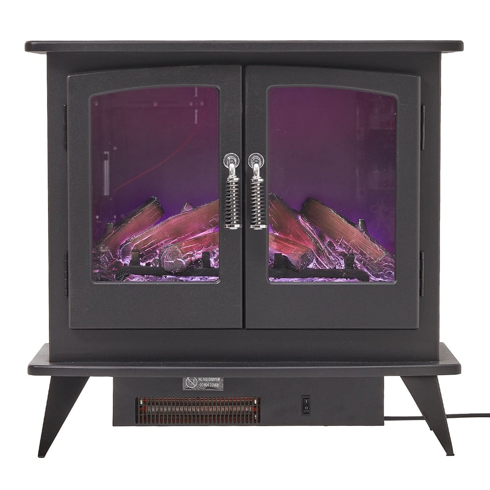 2000W Freestanding Electric Stove Heater LED Flame Log Wood Burner Eff ...