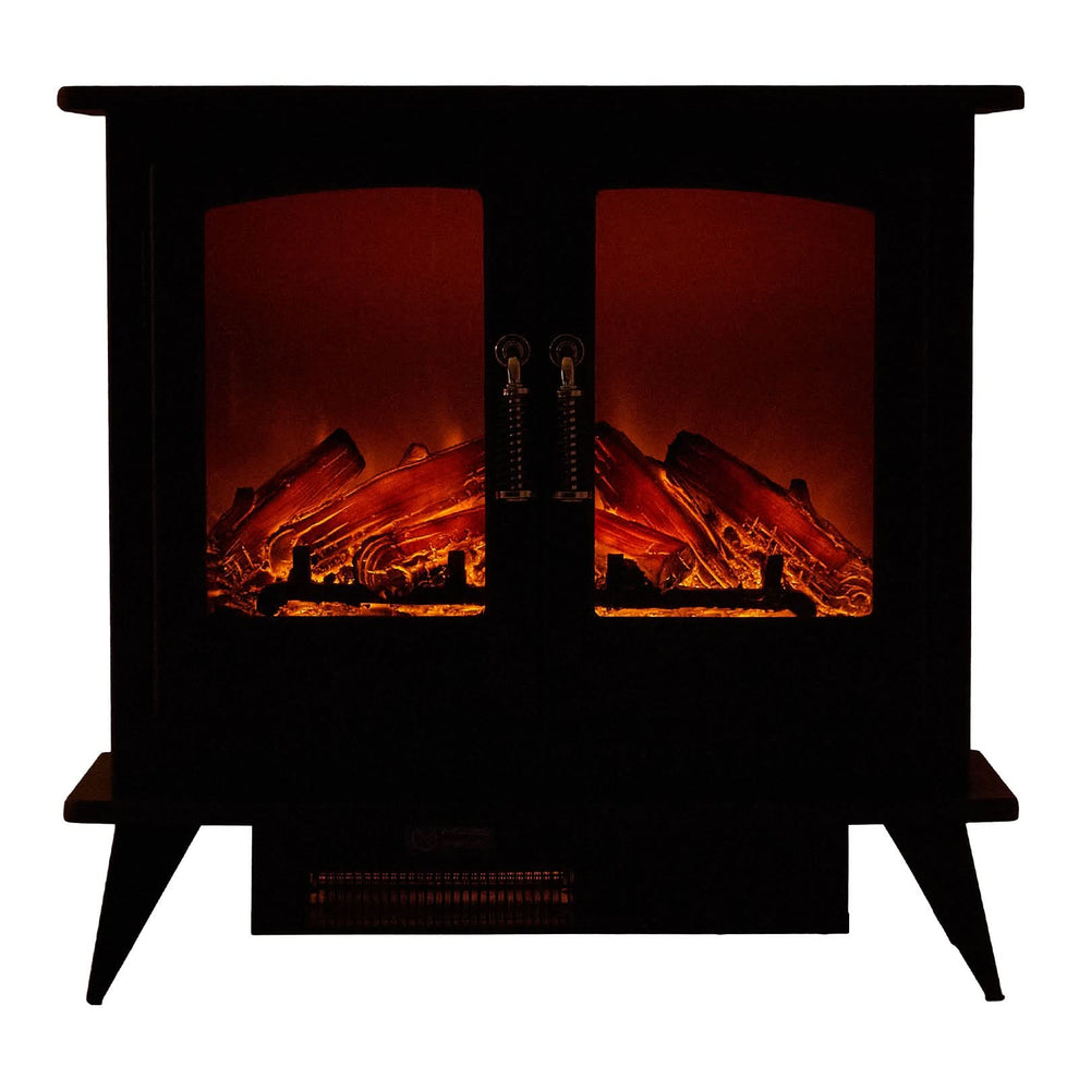 2000W Freestanding Electric Stove Heater LED Flame Log Wood Burner Eff ...